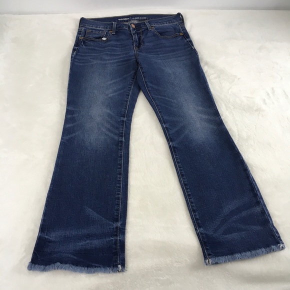 Old Navy | Jeans | Old Navy Crop Flare Midrise Denim Jeans Raw Hem ...